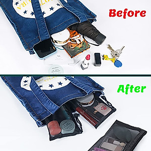 besharppin Small Mesh Cosmetic Bags, 6pcs Nylon Makeup Pouches with Zipper for Home Office Purse Diaper Bag (Black)