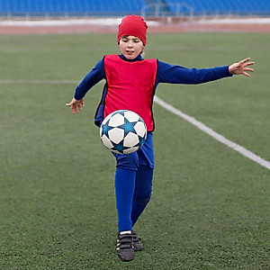 4Gambeta (DB, XL, #13-24) Premium Scrimmage Sport Training Vest - Soccer, Basketball, Football and Hockey Pinnies - Practice and Game Bibs for Kids, Youth and Adults - 12-Pack with Carry Bag