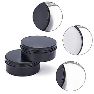 BENECREAT 5 Packs 8oz Matte Large Black Aluminum Tin Can Round Metal Tins with Screw Lid for Spices, Candies Tea and Chrismas Treat