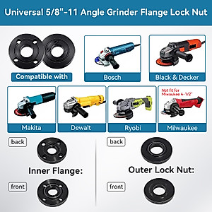 Juvaeny Angle Grinder Wrench 5/8"-11 Angle Grinder Extension Shaft with 6pcs Spanner Flange Grinder Nut, Combo 8Pack Angle Grinder Power Tool Compatible with Dewalt/Milwaukee/Ryobi/Metabo/Bosch