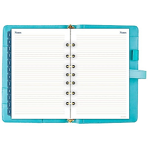 AT-A-GLANCE, Undated, 5-1/2" x 8-1/2", Desk Size, 7-Ring, Faux Leather Fashion, Teal (DR1118-040-42)