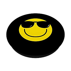 Cool Smile Face Emoticon Sunglasses Smile Face PopSockets Swappable PopGrip