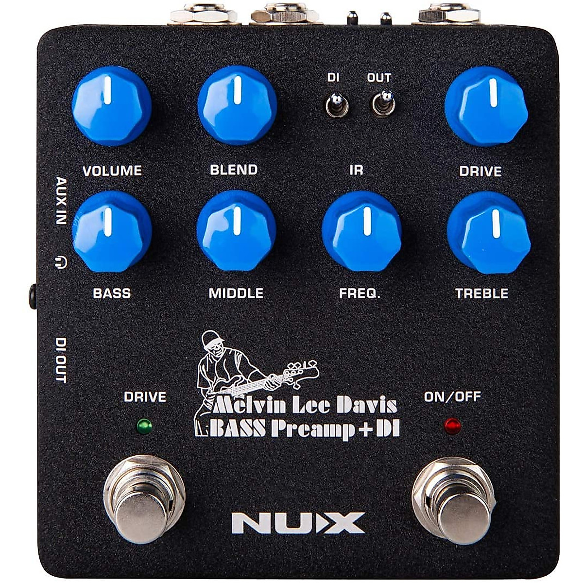 Briskdrop NUX Melvin Lee Davis NBP-5 Bass Preamp and DI Bundle with 2 MXR Instrument Cables, Dunlop Pick Pack, and Power Supply