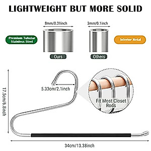 DOIOWN Pants Trousers Jeans Hangers - 30 Pack Open Ended Pants Jean Hangers Space Saving Clothes Hangers for Men Women, Thick Stainless Steel Multi Purpose Non-Slip Hangers for Pants, Scarf, Jeans
