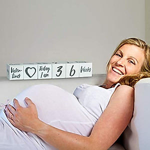 I'm Solid Wood Weekly Monthly Yearly Baby Milestone Age Blocks, Gender Neutral, Newborn Gifts & Keepsakes for Picture Props (6 Pcs/White)