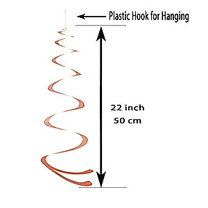 Rose Gold Foil Hanging Swirls Decorations Wedding Party Ceiling Hangings Garlands Bridal Shower Baby Shower Birthday Party Favors Decorations, 30Ct