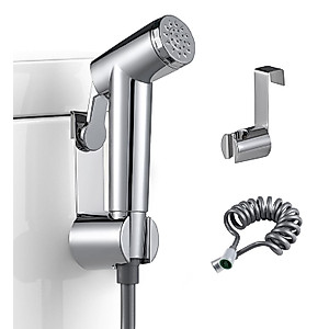 Ultra Light Bidet Toilet Sprayer Head Rustless Handheld Bidet Sprayer Cloth Bathroom Diaper Sprayer for Kitchen and Toilet (3PCS:Sprayer, Water Tank Hook, Spring Flexible Shower Hose)