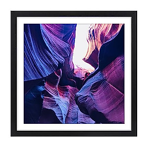 TWING Picture Frames 12x12 Set of 3, Black Large Gallery Wall Frame Set Display Photos 8 x 8 with Mat or 12 x 12 without Mat Wall Mounting Composite Wood