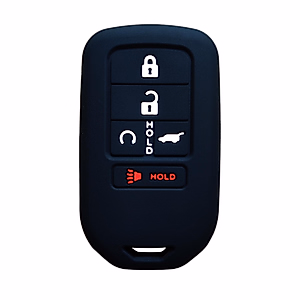 Key Fob Cover for Honda, Silicone Key Fob Case Shell with Keychain Compatible with Honda Accord Civic Pilot CRV HRV CRZ Fit Odyssey Ridgeline Passport JED Spirior Crider Crosstour 2017-2021 (2Pcs)