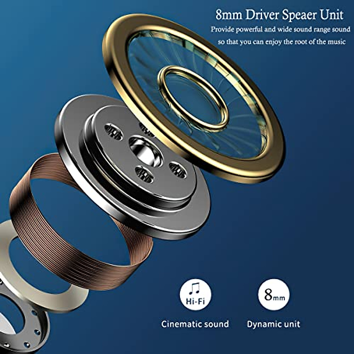 HORNORM True Wireless Earbuds Bluetooth Headphones Touch Control with Charging Case and LED Digital Display Bluetooth 5.2 HD Bass Sound Stereo Earphones in-Ear Built-in Mic Headset for Sport Work