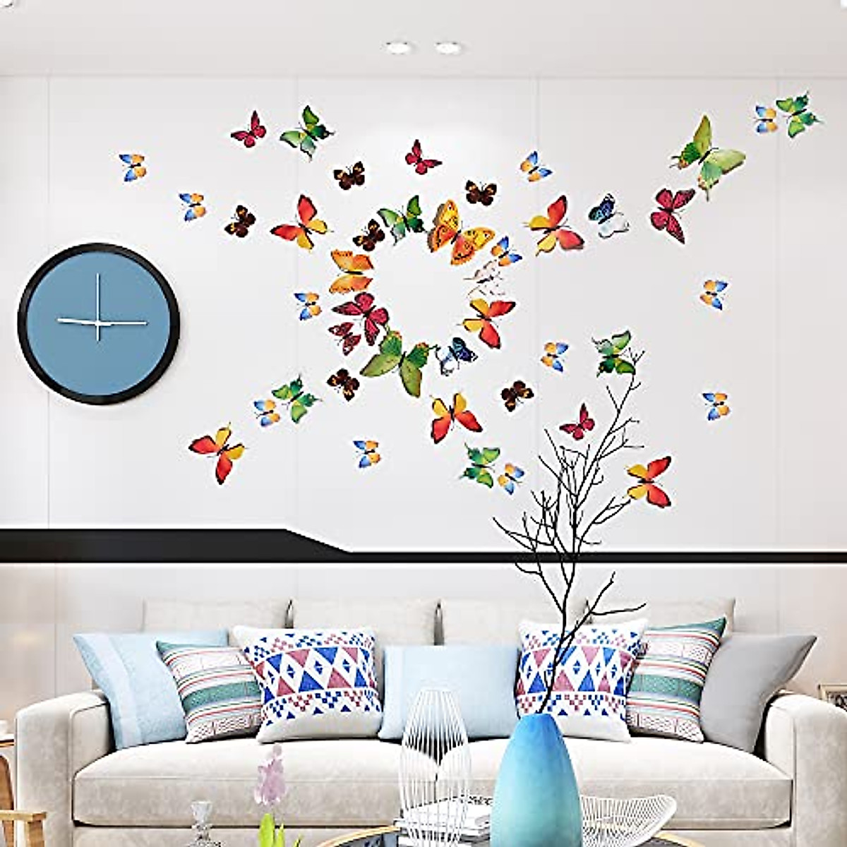 72 PCS Butterfly Wall Stickers, 3D Magnetic Removable Butterfly Wall Decals Fridge Magnet Murals Decoration for Kids Bedroom Nursery Classroom Party Wedding Decor (Multicolor)