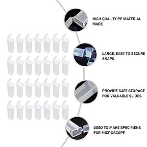 Scicalife Glass Slide Cases, 50pcs Plastic Rectangle Microscope Glass Holder Slide Box for 5 Slides, Microscope Slide Box for Laboratory Use