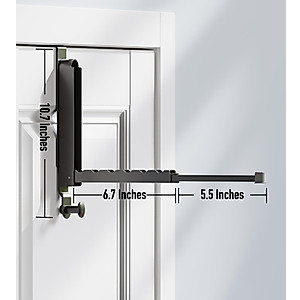 KitchLife Folding Clothes Drying Rack with Over The Door Foldable Travel Hanger with Retractable Hanging Rod– Space Saving Laundry Solution, Space Grey