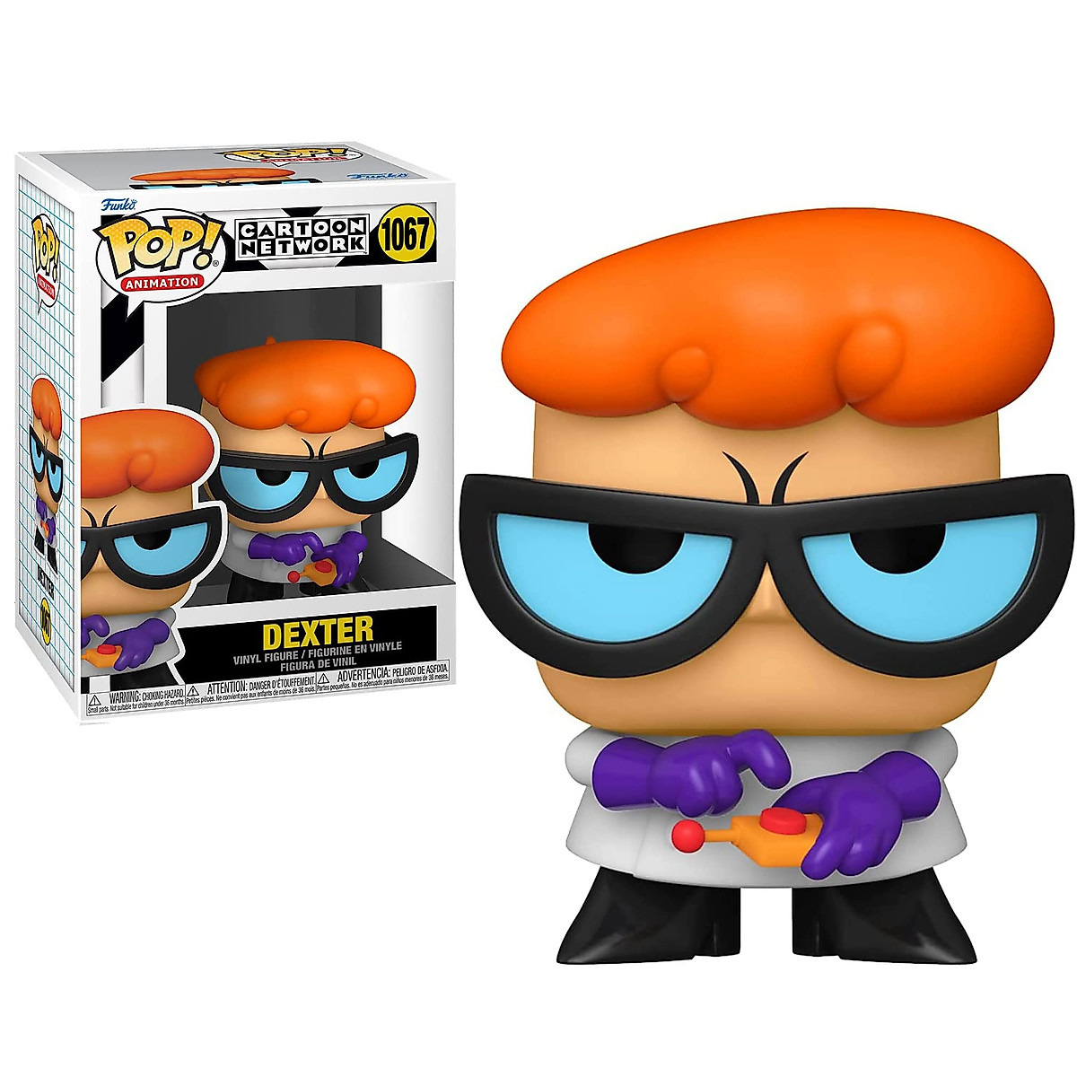 Visit the Funko Store Funko Pop Bundle - 1 Dexter's Lab: Dexter with Remote Vinyl Figure with PET Plastic Box Protecter