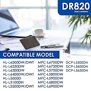DR-820 (DR820) 𝑯𝒊𝒈𝒉 𝒀𝒊𝒆𝒍𝒅 Black Drum Unit 2-Pack, LVELIMIT Compatible Replacement for Brother MFC-L5700DW MFC-L5800DW MFC-L5900DW HL-L5100DN MFC-L6750DW Printer Drum
