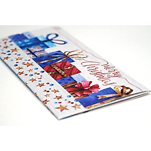 ZipGifts Holiday Card | Zip-Open Money Holder w/Clear Plastic Window for Cash, Check, & Gift Card (Warm & Cozy | 5-Pack)