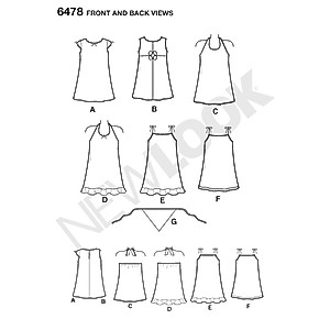 New Look Sewing Pattern 6478 Child Dresses, Size A (3-4-5-6-7-8)