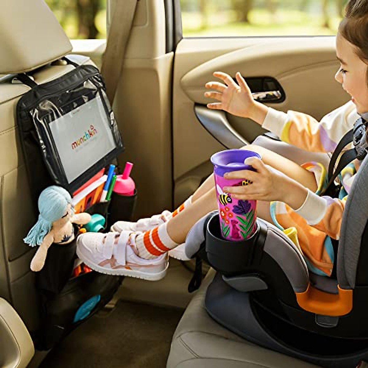 Munchkin® Brica® Car Backseat Organizer™ with Tablet Holder and Wipes Case, Black