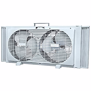 Uniware 9" Portable Twin Window Fan w/ 2 Speed Dial Control w/ETL