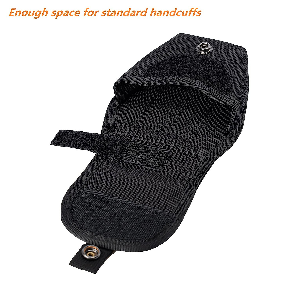 TACNEX Handcuff Case w/Belt MOLLE Strap Clip Cuff Pouch fits Standard Chained/Hinged Handcuffs Nylon Holster Holder Police Law Enforcement Security Corrections Officer Top Flap w/Snap