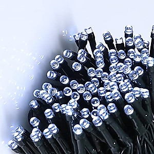 NiHoo Each 72 FT 200 LED Solar Outdoor String Lights,2 Pack Christmas Lights Waterproof with 8 Modes, Clear Bulbs Fairy Tree Light for Party Patio Garden Wedding Yard Decor(Cool White)