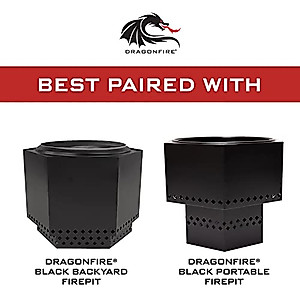 Dragonfire Stainless Steel Grill Grate - 19" Diameter Round Campfire Grate Made with Two Side Handles, Heavy-Duty Metal, and Rhombic Grill Mesh Design