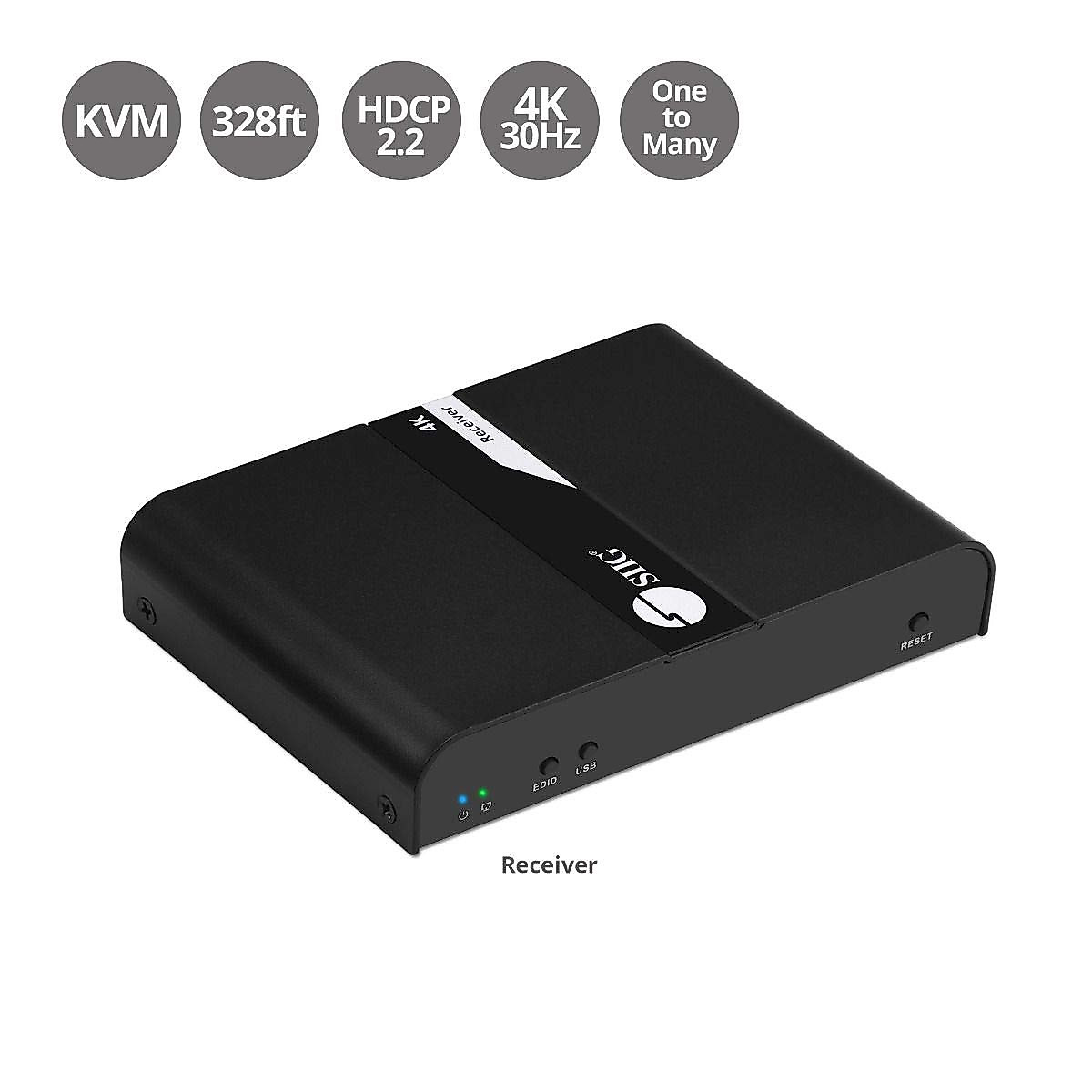 SIIG 4K 30Hz KVM HDMI Over Cat 6 Extender -Receiver (CE-H25L11-S1)