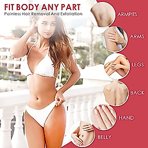 Crystal Hair Eraser for Women and Men, Hair Removal Magic Hair Eraser, Painless Exfoliation Hair Removal Tool for Arms Legs Back, Reusable Washable Portable Crystal Hair Remover - Mistyrose