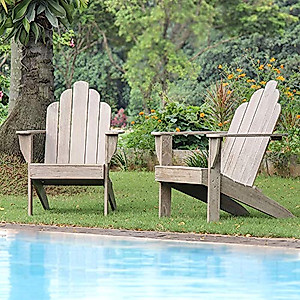 Cambridge Casual Arie Adirondack Chair, Teak Wood/Weathered Gray