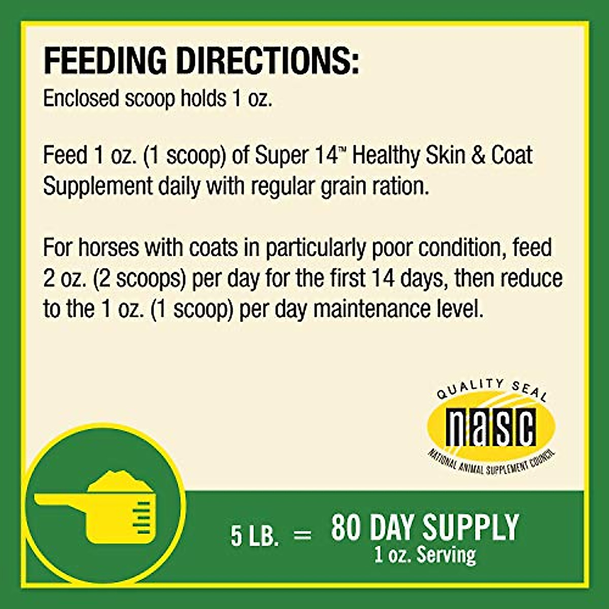 Farnam Super 14 Healthy Skin & Coat Supplement for Horses, Keeps Coats Shiny & Gleaming Year-Round 5 Pound, 80 Day Supply