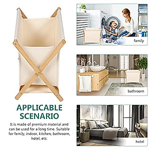 Wood Laundry Hamper Sorter Cart Folding Large Laundry Hamper Bamboo Laundry Baskets with Stand for Blankets Clothes Pillows Towels Baby Nursery Wood X- Frame Laundry Hamper
