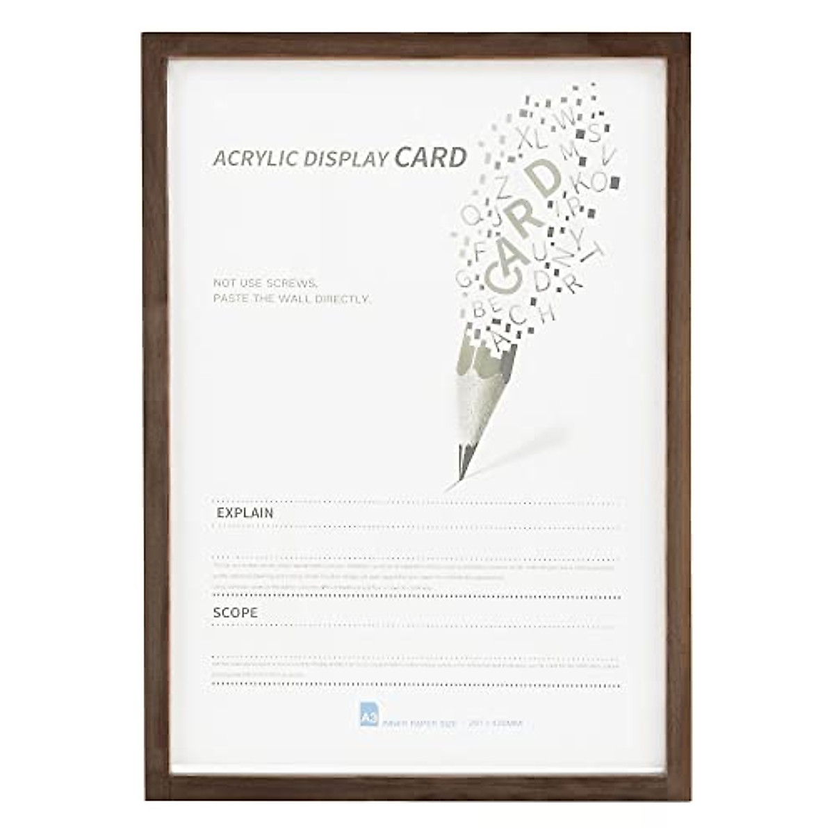 BADETI A3 Picture Frame 11.7 x 16.5 inches Poster Frame No Hole Punch Wall Mounted Frame Wood Frame High Definition UV Acrylic Photo Frame For Prints Documents Home Living Gallery Decoration