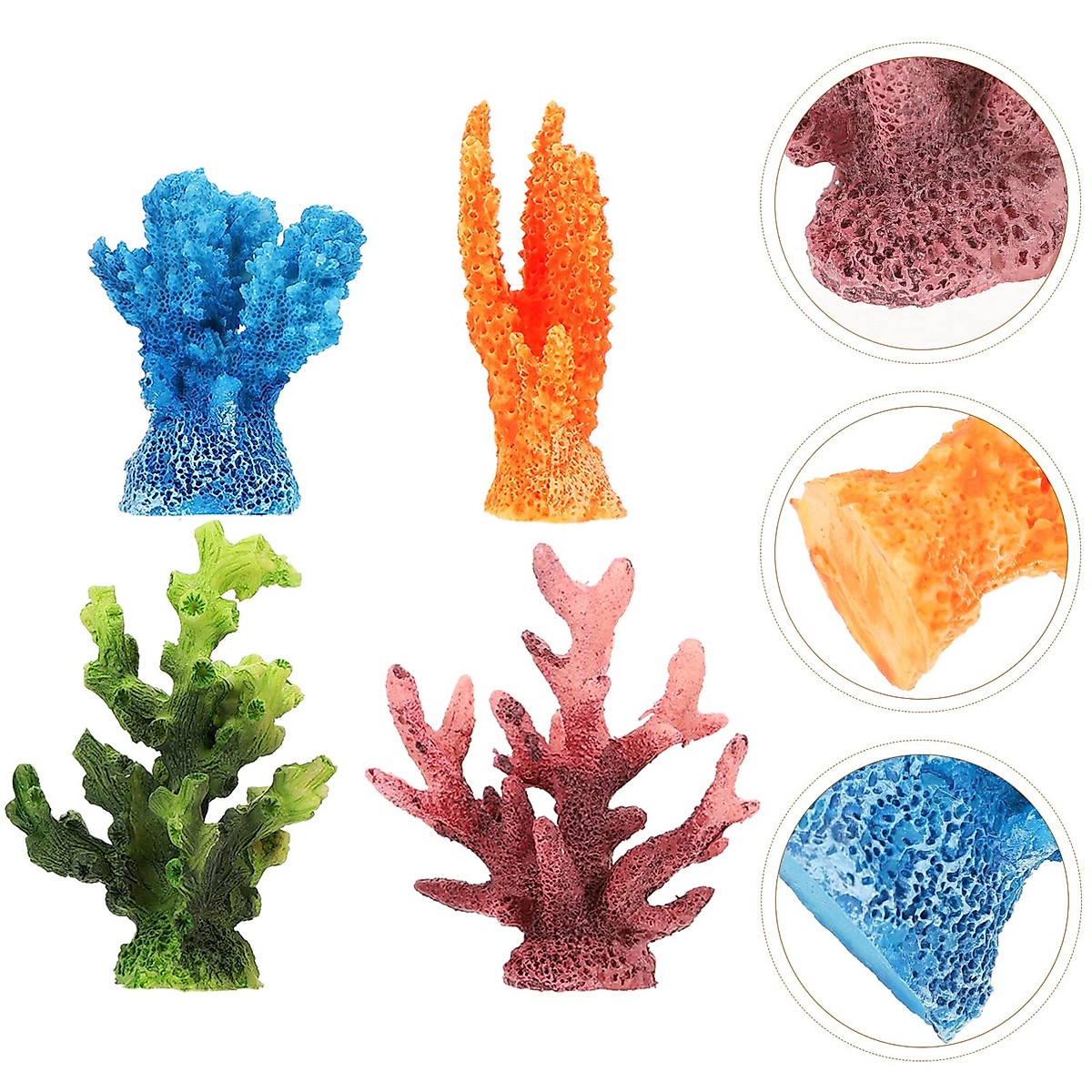 POPETPOP 4Pcs Fish Tank Plant Resin Coral Decor Artificial Coral Aquarium Coral Home Landscape Coral Decor