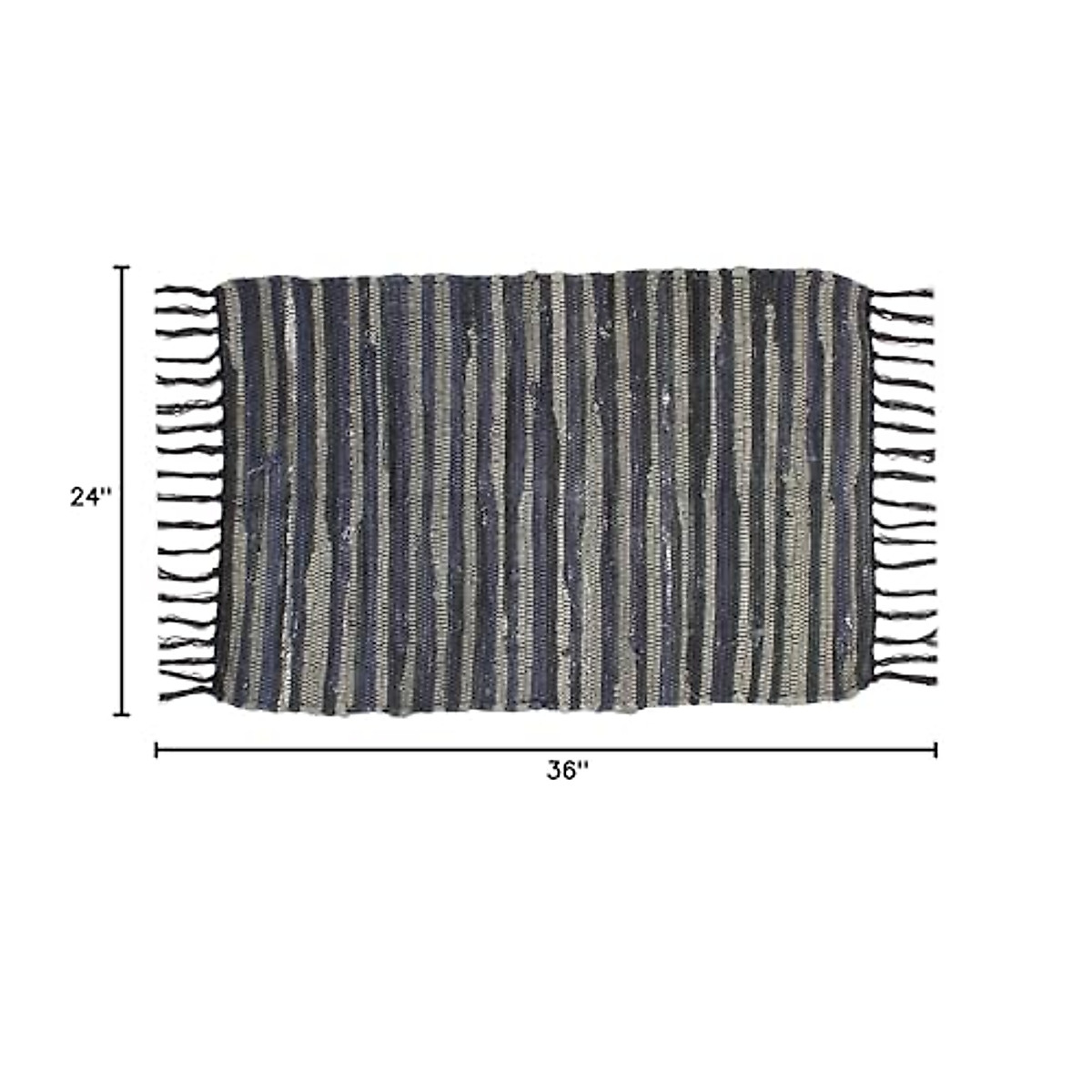 Asraie Eco Friendly Hand Woven & Reversible Cotton Chindi Rag Rug 100% Recycled Cotton Area Rug for Living Room Kitchen Entryway 2x3' (Black Multi)