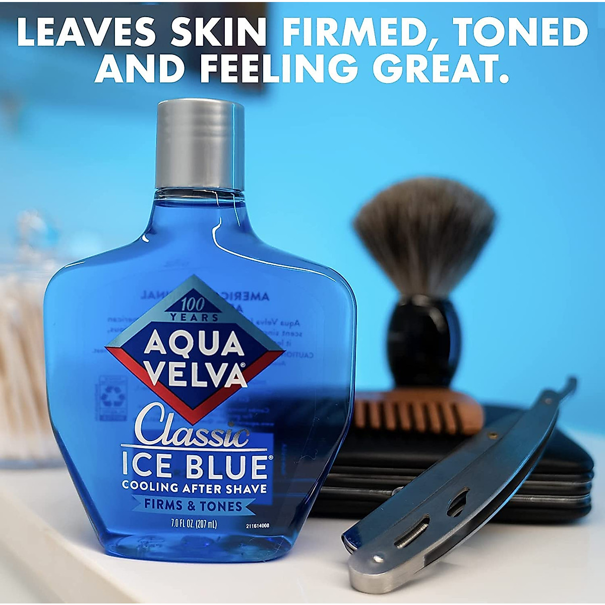 Aqua Velva Cooling After Shave, Classic Ice Blue 7 oz (Pack of 8)