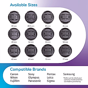 CamDesign 72MM Snap-On Front Lens Cap/Cover for Canon, Nikon, Sony, Pentax All DSLR Lenses
