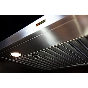FORNO Siena 30" Inch. Wall Mount Range Hood with Ducted Convertible and Exhaust Pipe - Stainless Steel Ceiling Chimney-Style Stove Vent with 4 Speed Touch Control Panel