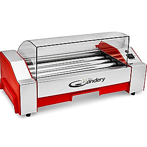 The Candery Hot Dog Roller - Sausage Grill Cooker Machine - 6 Hot Dog Capacity - Household Hot Dog Machine for Children and Adults