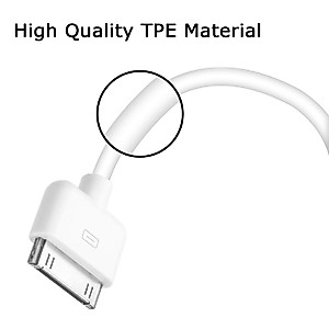DCNETWORK iPhone 4s Cable USB Sync and Charging Cable for iPhone 4 4s 3G 3GS iPad 1 2 3 iPod Touch Nano 30 Pin Charger Cord Dock Adapter Data 3.3 Feet (White)