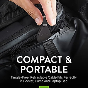 ReTrak Premier Series ETLTUSBBLK Retractable Lightning to USB Charge and Sync Cable for iPhone, iPod, and iPad (Black), 3.2 feet