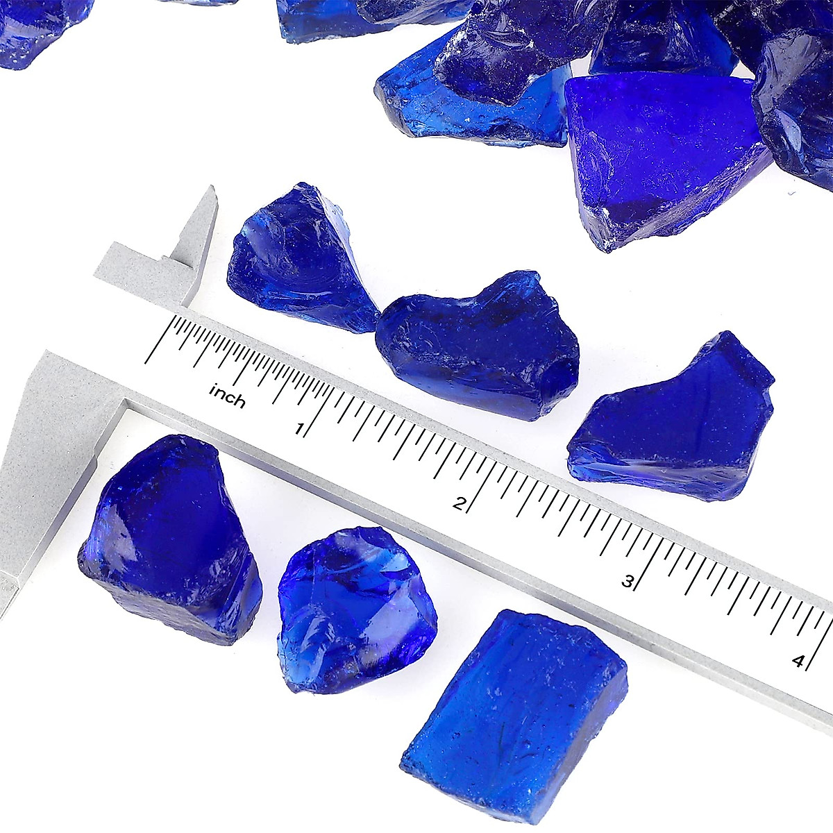 Mr. Fireglass Recycled Fire Glass for Natural or Propane Fire Pit Fireplace Gas Log Sets, 10 Pounds, Cobalt Blue