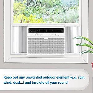 Air Jade Window Air Conditioner Side Panels with Frame, Window AC Side Panel Set for 5,000 Btu Units, Room Air Conditioner Accordion Filler Curtain Replacement Kit