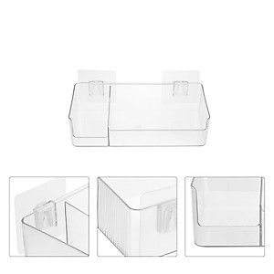Kichvoe Organizer Storage Cabinet Refrigerator Bin Clear Plastic Bins for Fridge Bath Basket with Suction Cups Refrigerator Crisper Storage Containers Kitchen Organization Fridge Organizer