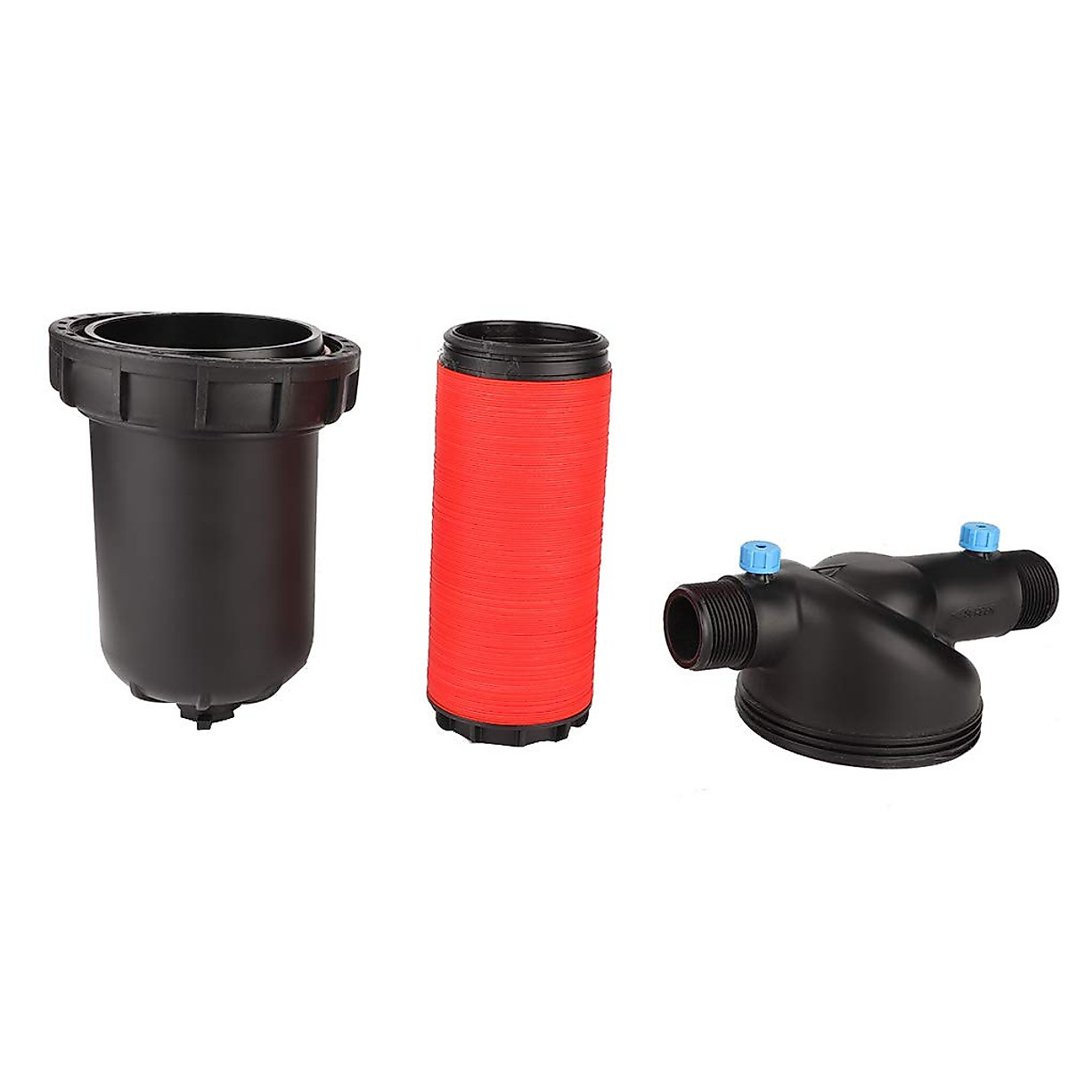 G1-1/4 Male Thread Disc Filter 120 Mesh for Gardening Agriculture Filter Drip Irrigation Pump（Black）