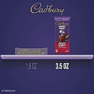 CADBURY DAIRY MILK Fruit & Nut Milk Chocolate Candy Bars, 3.5 oz (14 Count)