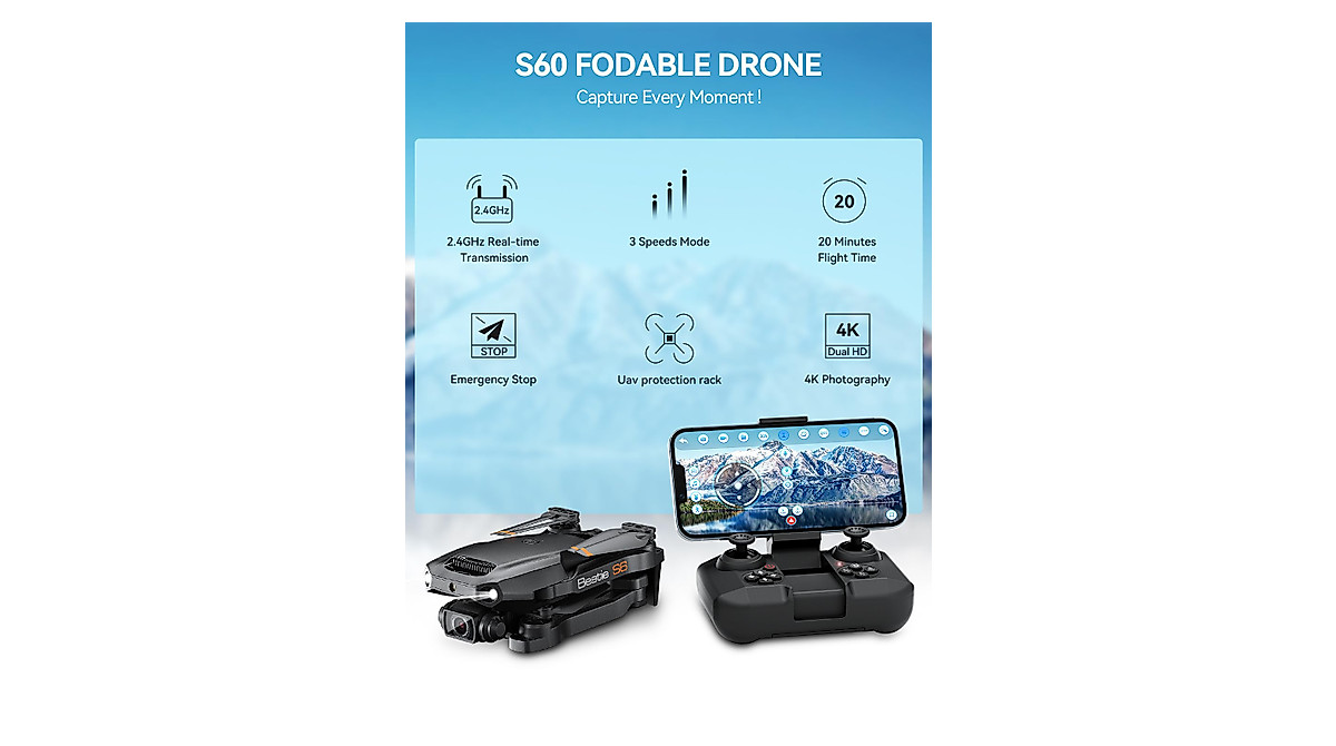 ROVPRO 4K Drone with Dual Cameras - Easy Control & Obstacle Avoidance