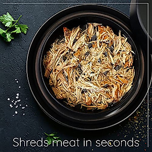 3 PCS Chicken Shredder,Shredder Pro Bowl with Meat Claws,Meat Shredder Tool with Handles,Heat Resistant Bear Claws for Shredding Meat,Meat Shredder,Chicken Tool,Non-Skid Chicken Shredder,black