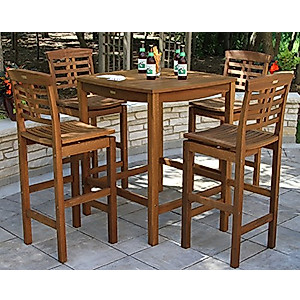 Outdoor Interiors 10030 Eucalyptus Hi Back Bar Chair