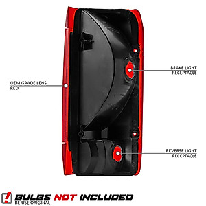 EPIC LIGHTING OE Style Replacement Rear Brake Tail Lights Assembly Compatible with Ford 90-96 F-150 (10/89) 90-97 F-250 F-350 Styleside Bronco [ FO2800106 E9TZ13405C FO2801105 E9TZ13404C ] Pair