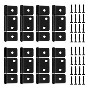 Three Leaf Non-Mortised Hinge for Mobile Home & RV Interior 8 Packa Black Door Hinges with Screws
